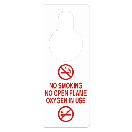 No Smoking Oxygen In Use Door Hangers | HealthcareSigns.com